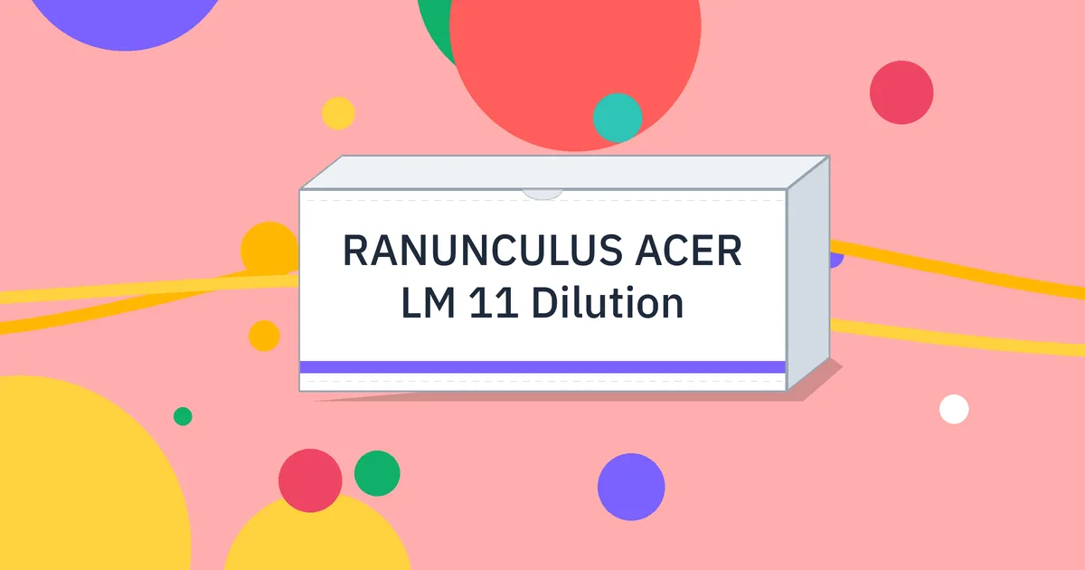 Symbolbild: Packung mit der Aufschrift RANUNCULUS ACER LM 11 Dilution (PZN 13675484) – Verfügbarkeit und Bezug in Apotheken in Frankfurt am Main