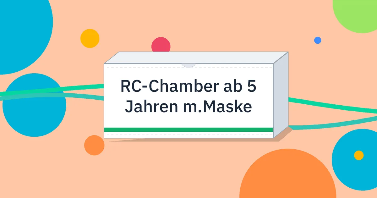 Symbolbild: Packung mit der Aufschrift RC-Chamber ab 5 Jahren m.Maske (PZN 11711017) – Verfügbarkeit und Bezug in Apotheken in Frankfurt am Main