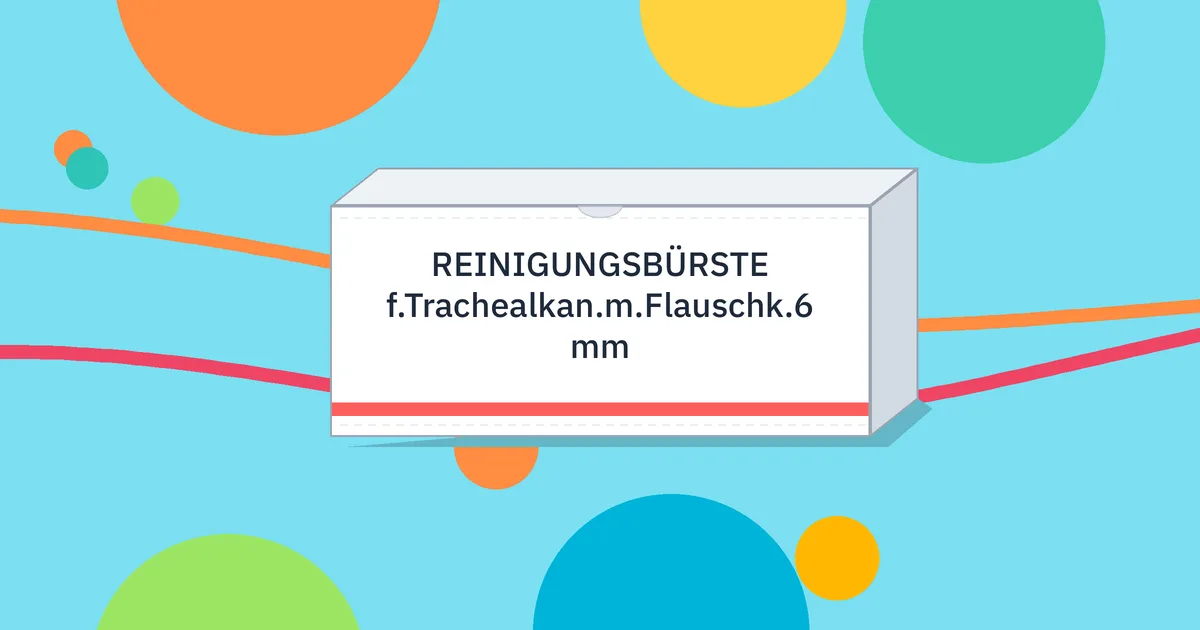Symbolbild: Packung mit der Aufschrift REINIGUNGSBÜRSTE f.Trachealkan.m.Flauschk.6 mm (PZN 00140184) – Verfügbarkeit und Bezug in Apotheken in Frankfurt am Main