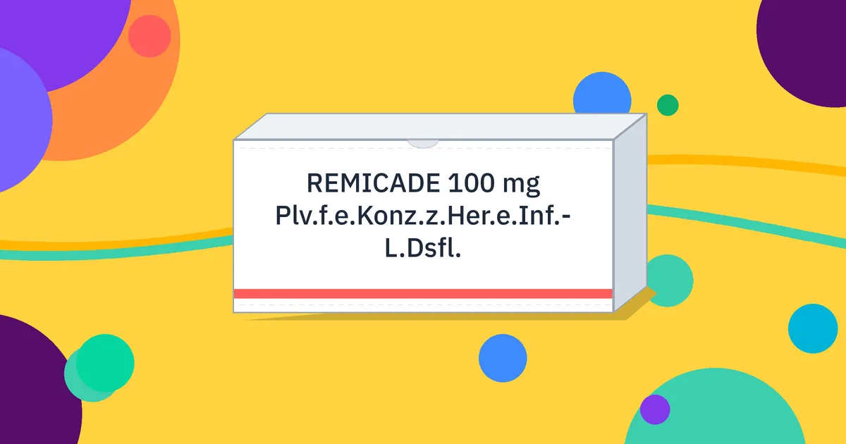 Symbolbild: Packung mit der Aufschrift REMICADE 100 mg Plv.f.e.Konz.z.Her.e.Inf.-L.Dsfl. (PZN 00067808) – Verfügbarkeit und Bezug in Apotheken in Frankfurt am Main