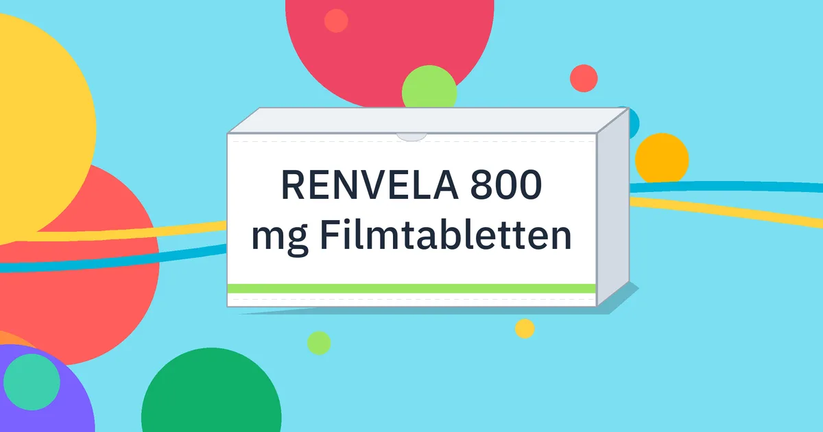 Symbolbild: Packung mit der Aufschrift RENVELA 800 mg Filmtabletten (PZN 11613993) – Verfügbarkeit und Bezug in Apotheken in Frankfurt am Main