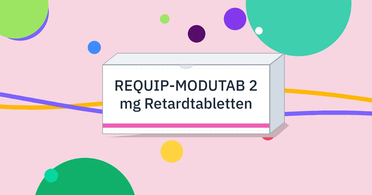 Symbolbild: Packung mit der Aufschrift REQUIP-MODUTAB 2 mg Retardtabletten (PZN 04651987) – Verfügbarkeit und Bezug in Apotheken in Frankfurt am Main