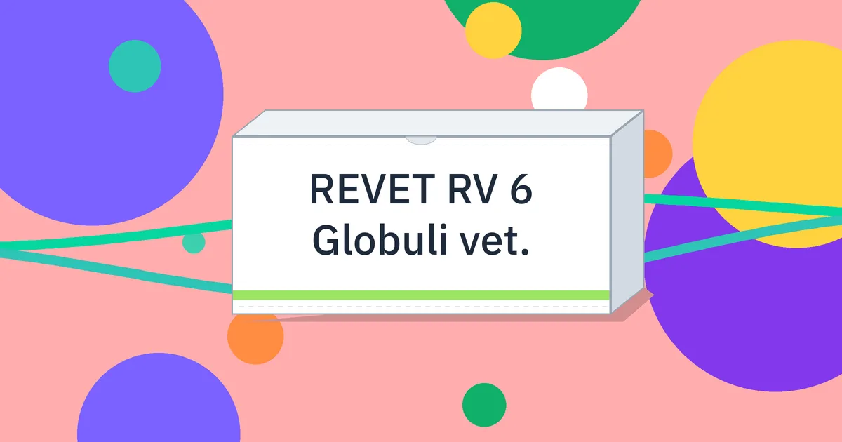 Symbolbild: Packung mit der Aufschrift REVET RV 6 Globuli vet. (PZN 08762301) – Verfügbarkeit und Bezug in Apotheken in Frankfurt am Main