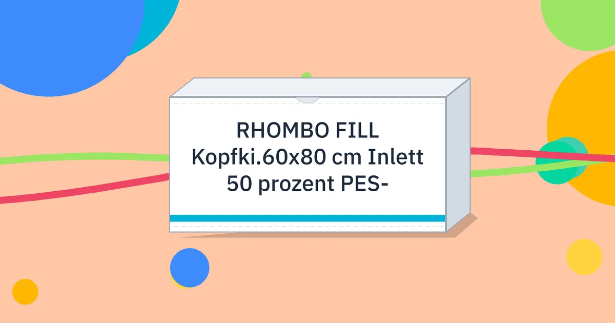 Symbolbild: Packung mit der Aufschrift RHOMBO FILL Kopfki.60x80 cm Inlett 50 prozent PES- (PZN 03947237) – Verfügbarkeit und Bezug in Apotheken in Frankfurt am Main