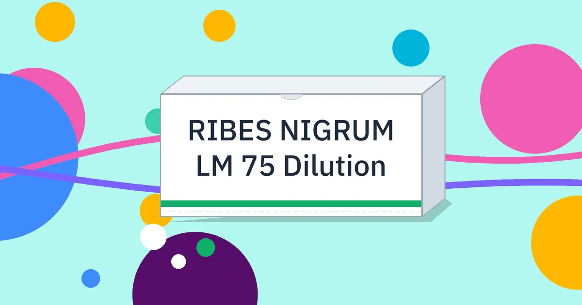 Symbolbild: Packung mit der Aufschrift RIBES NIGRUM LM 75 Dilution (PZN 13679329) – Verfügbarkeit und Bezug in Apotheken in Frankfurt am Main