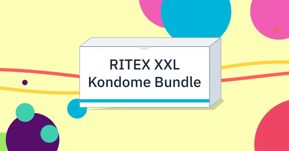 Symbolbild: Packung mit der Aufschrift RITEX XXL Kondome Bundle (PZN 13170413) – Verfügbarkeit und Bezug in Apotheken in Frankfurt am Main