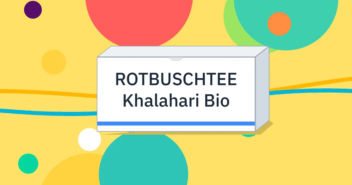Symbolbild: Packung mit der Aufschrift ROTBUSCHTEE Khalahari Bio (PZN 10932130) – Verfügbarkeit und Bezug in Apotheken in Frankfurt am Main