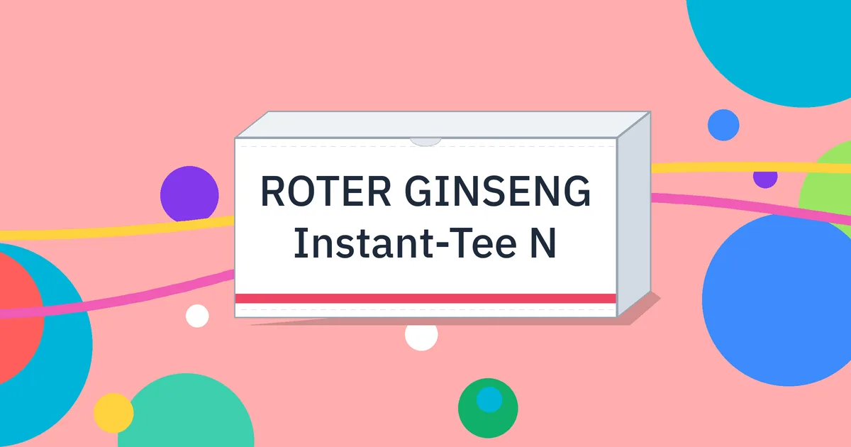 Symbolbild: Packung mit der Aufschrift ROTER GINSENG Instant-Tee N (PZN 00449355) – Verfügbarkeit und Bezug in Apotheken in Frankfurt am Main