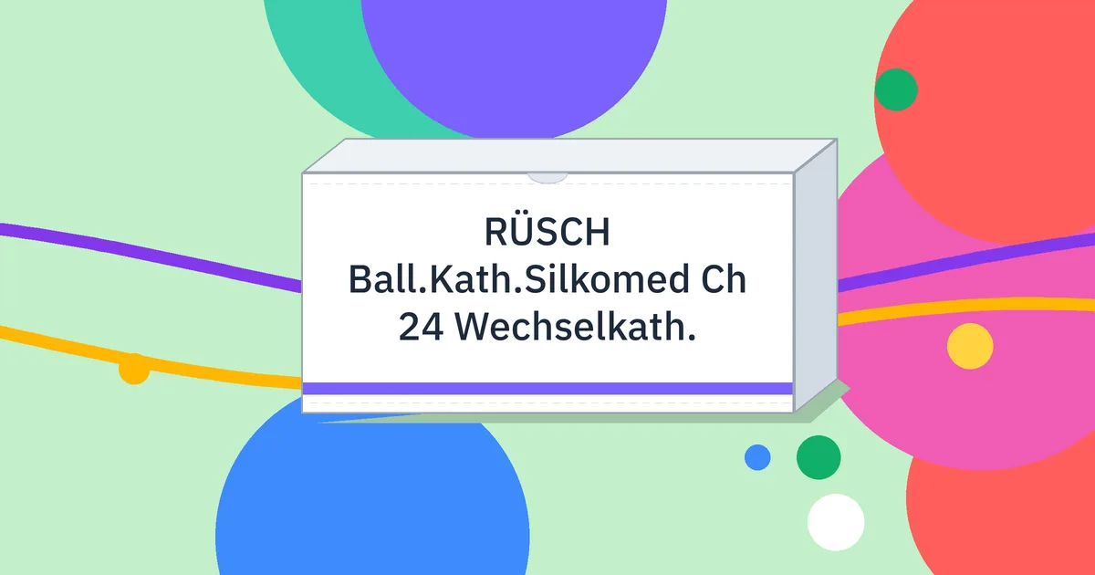 Symbolbild: Packung mit der Aufschrift RÜSCH Ball.Kath.Silkomed Ch 24 Wechselkath. (PZN 06637365) – Verfügbarkeit und Bezug in Apotheken in Frankfurt am Main