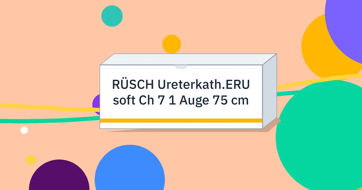 Symbolbild: Packung mit der Aufschrift RÜSCH Ureterkath.ERU soft Ch 7 1 Auge 75 cm (PZN 04248978) – Verfügbarkeit und Bezug in Apotheken in Frankfurt am Main