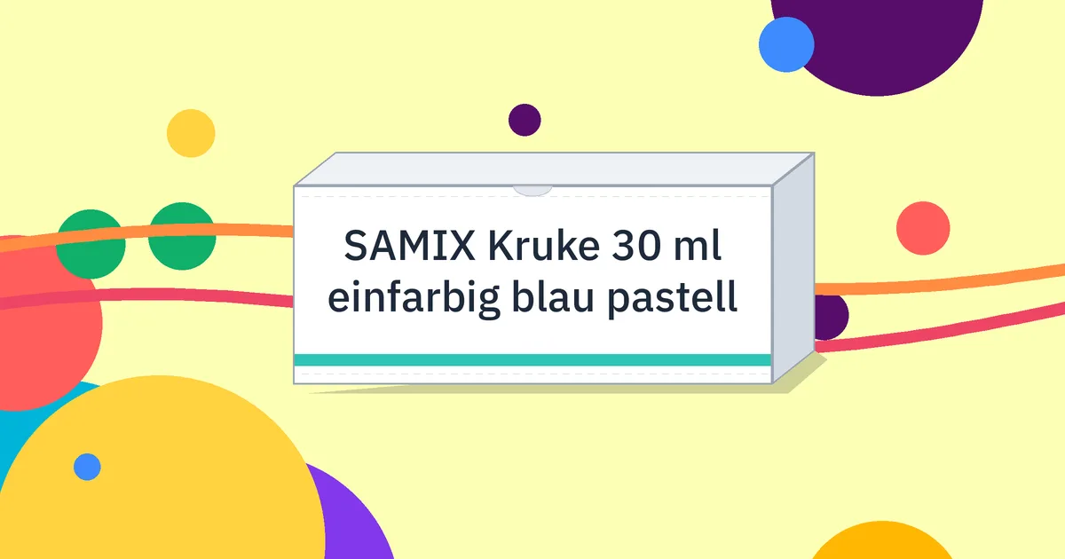 Symbolbild: Packung mit der Aufschrift SAMIX Kruke 30 ml einfarbig blau pastell (PZN 11480552) – Verfügbarkeit und Bezug in Apotheken in Frankfurt am Main