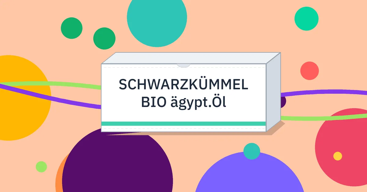 Symbolbild: Packung mit der Aufschrift SCHWARZKÜMMEL BIO ägypt.Öl (PZN 03087964) – Verfügbarkeit und Bezug in Apotheken in Frankfurt am Main