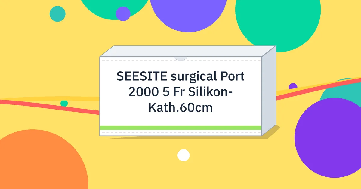Symbolbild: Packung mit der Aufschrift SEESITE surgical Port 2000 5 Fr Silikon-Kath.60cm (PZN 18493954) – Verfügbarkeit und Bezug in Apotheken in Frankfurt am Main