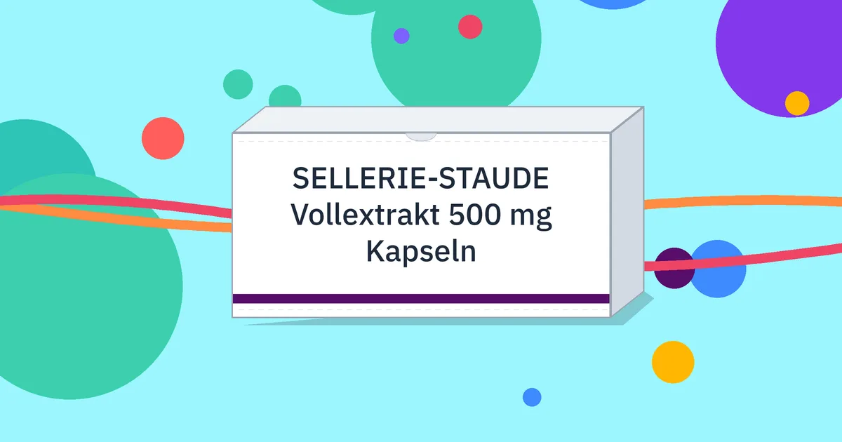 Symbolbild: Packung mit der Aufschrift SELLERIE-STAUDE Vollextrakt 500 mg Kapseln (PZN 16313014) – Verfügbarkeit und Bezug in Apotheken in Frankfurt am Main