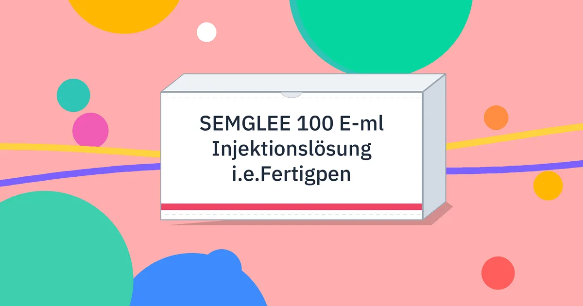 Symbolbild: Packung mit der Aufschrift SEMGLEE 100 E-ml Injektionslösung i.e.Fertigpen (PZN 13835048) – Verfügbarkeit und Bezug in Apotheken in Frankfurt am Main