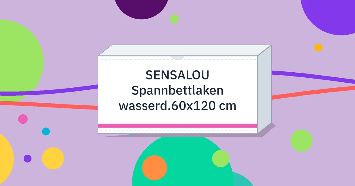 Symbolbild: Packung mit der Aufschrift SENSALOU Spannbettlaken wasserd.60x120 cm (PZN 19227574) – Verfügbarkeit und Bezug in Apotheken in Frankfurt am Main