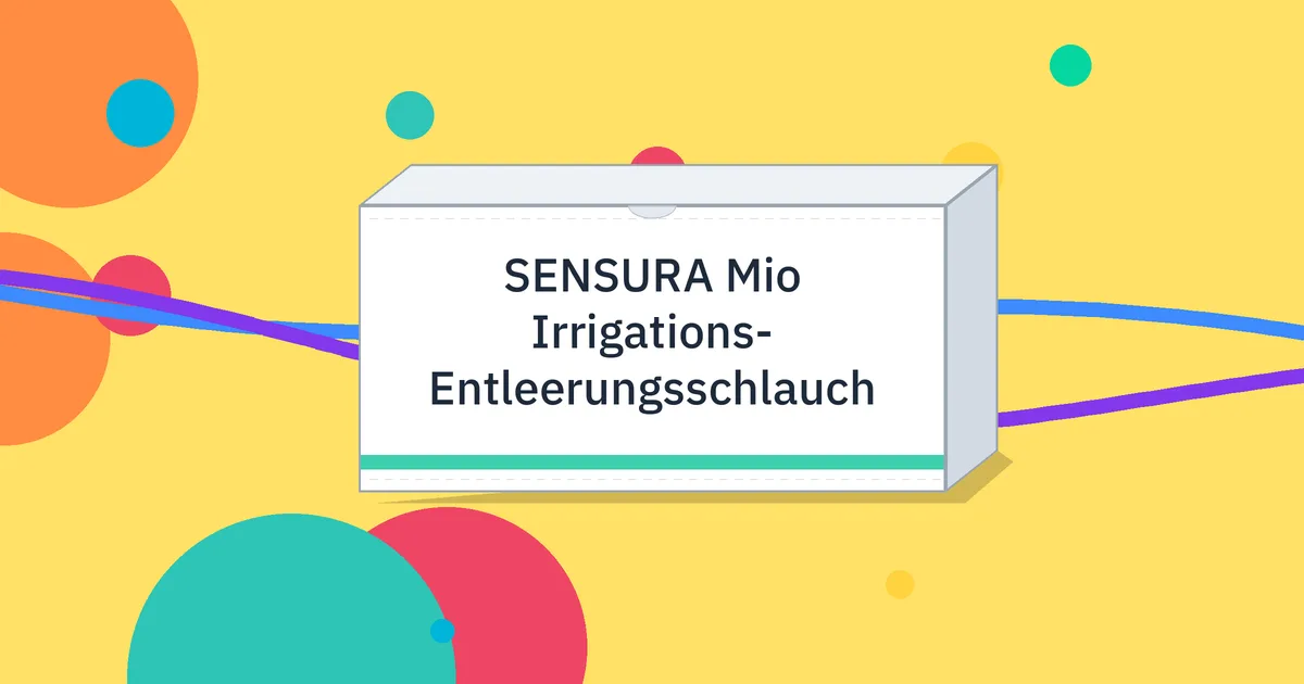Symbolbild: Packung mit der Aufschrift SENSURA Mio Irrigations-Entleerungsschlauch (PZN 19249400) – Verfügbarkeit und Bezug in Apotheken in Frankfurt am Main
