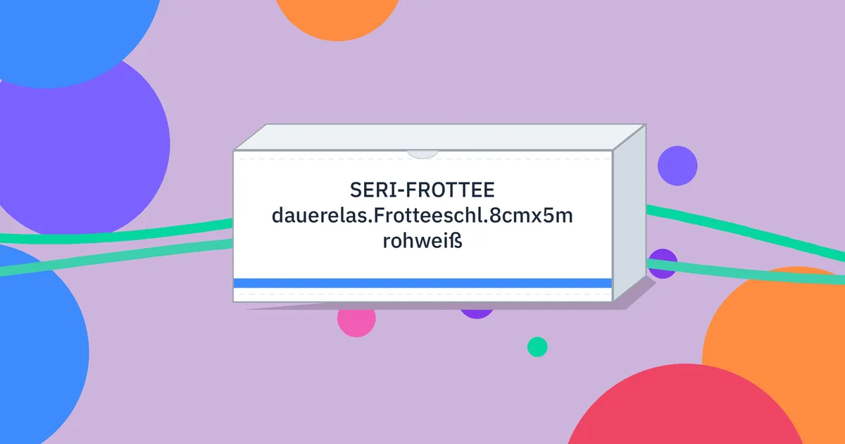 Symbolbild: Packung mit der Aufschrift SERI-FROTTEE dauerelas.Frotteeschl.8cmx5m rohweiß (PZN 19836712) – Verfügbarkeit und Bezug in Apotheken in Frankfurt am Main