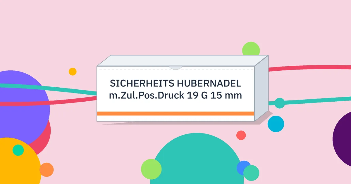 Symbolbild: Packung mit der Aufschrift SICHERHEITS HUBERNADEL m.Zul.Pos.Druck 19 G 15 mm (PZN 14322411) – Verfügbarkeit und Bezug in Apotheken in Frankfurt am Main
