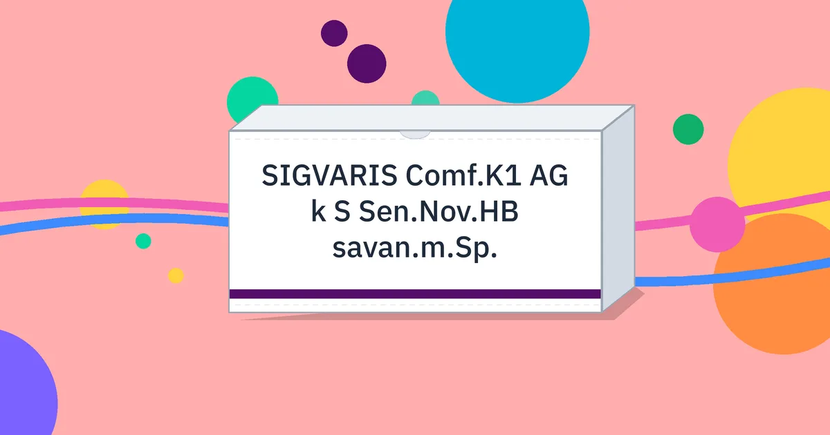 Symbolbild: Packung mit der Aufschrift SIGVARIS Comf.K1 AG k S Sen.Nov.HB savan.m.Sp. (PZN 17103460) – Verfügbarkeit und Bezug in Apotheken in Frankfurt am Main