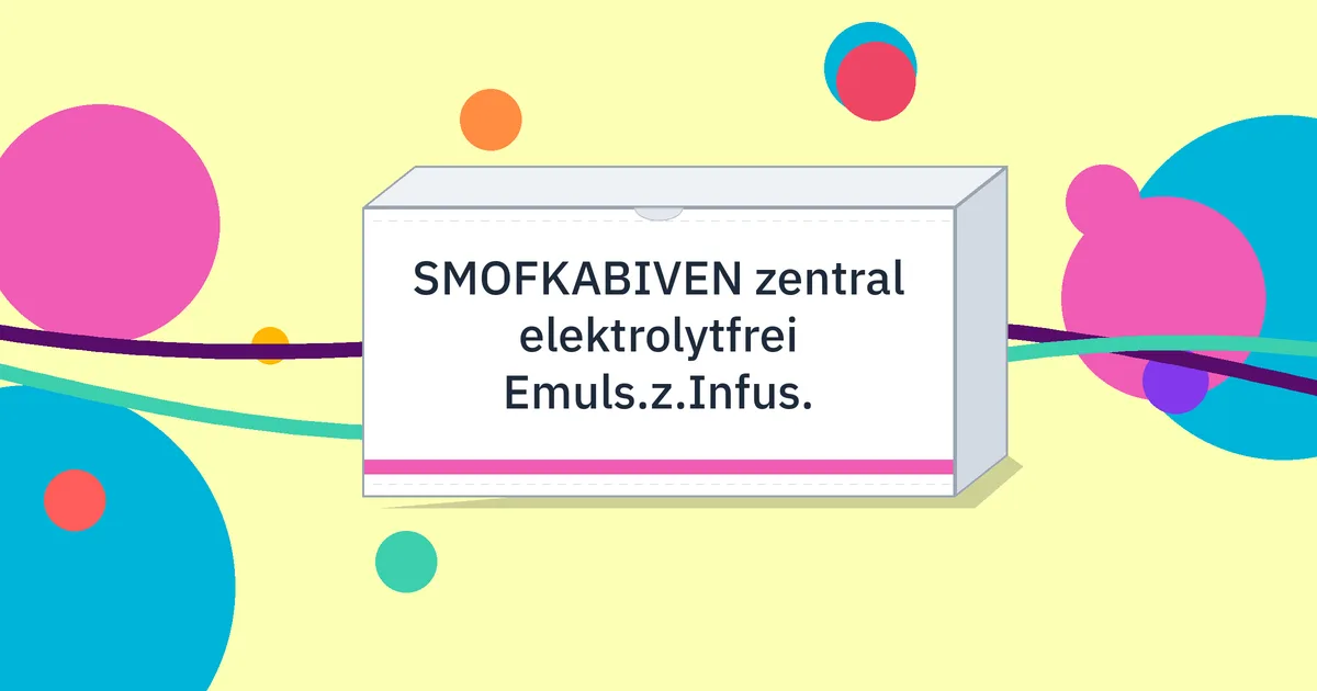 Symbolbild: Packung mit der Aufschrift SMOFKABIVEN zentral elektrolytfrei Emuls.z.Infus. (PZN 05138358) – Verfügbarkeit und Bezug in Apotheken in Frankfurt am Main