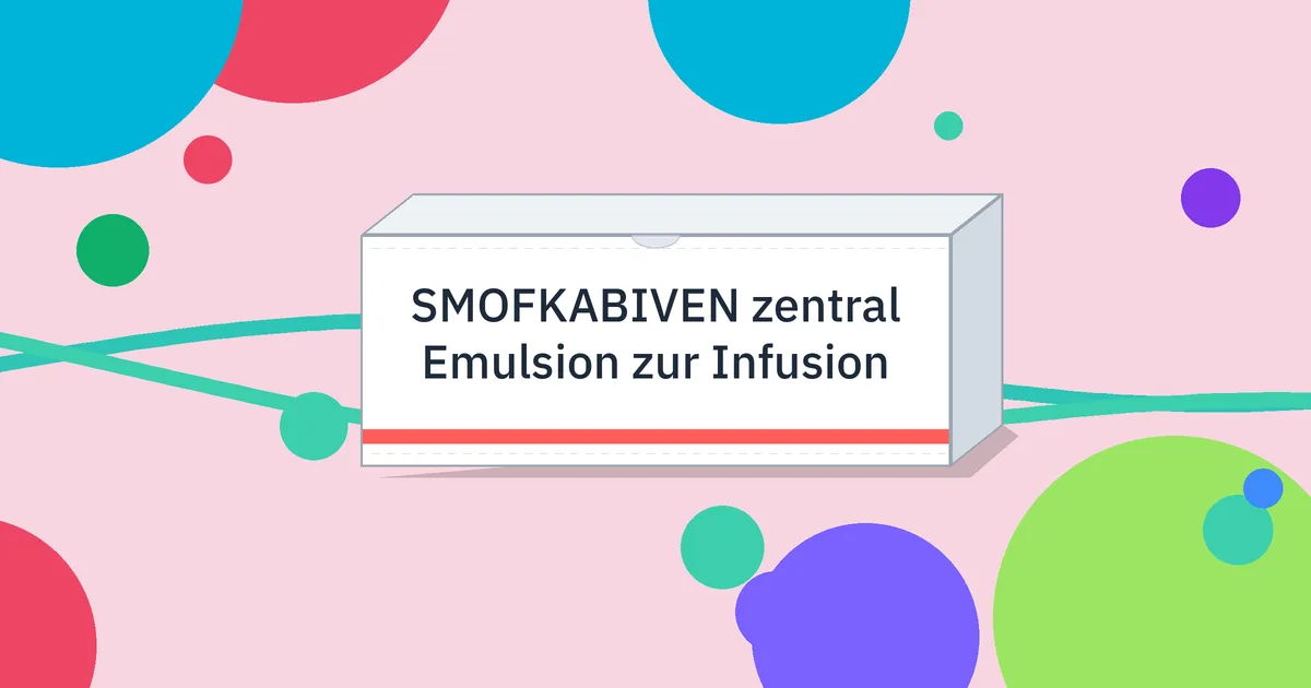 Symbolbild: Packung mit der Aufschrift SMOFKABIVEN zentral Emulsion zur Infusion (PZN 17449218) – Verfügbarkeit und Bezug in Apotheken in Frankfurt am Main