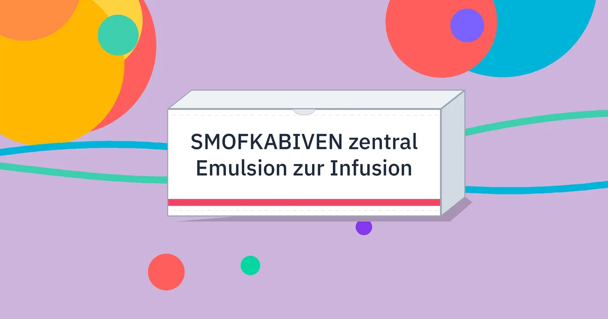 Symbolbild: Packung mit der Aufschrift SMOFKABIVEN zentral Emulsion zur Infusion (PZN 18363832) – Verfügbarkeit und Bezug in Apotheken in Frankfurt am Main