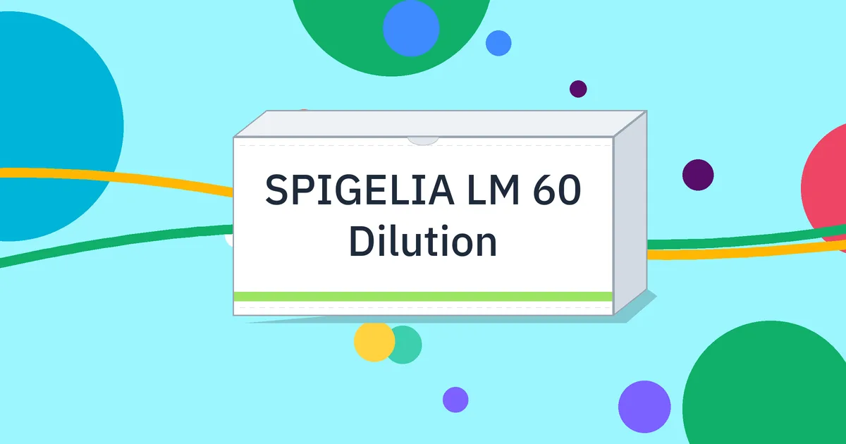 Symbolbild: Packung mit der Aufschrift SPIGELIA LM 60 Dilution (PZN 13195376) – Verfügbarkeit und Bezug in Apotheken in Frankfurt am Main