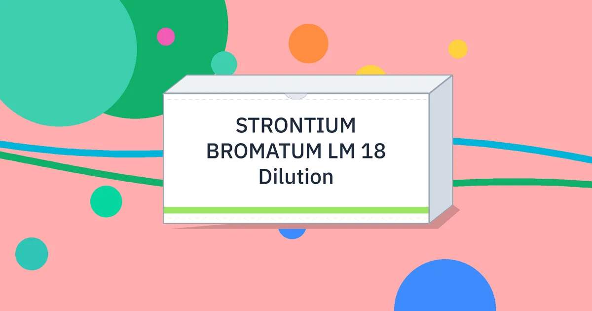 Symbolbild: Packung mit der Aufschrift STRONTIUM BROMATUM LM 18 Dilution (PZN 13202805) – Verfügbarkeit und Bezug in Apotheken in Frankfurt am Main