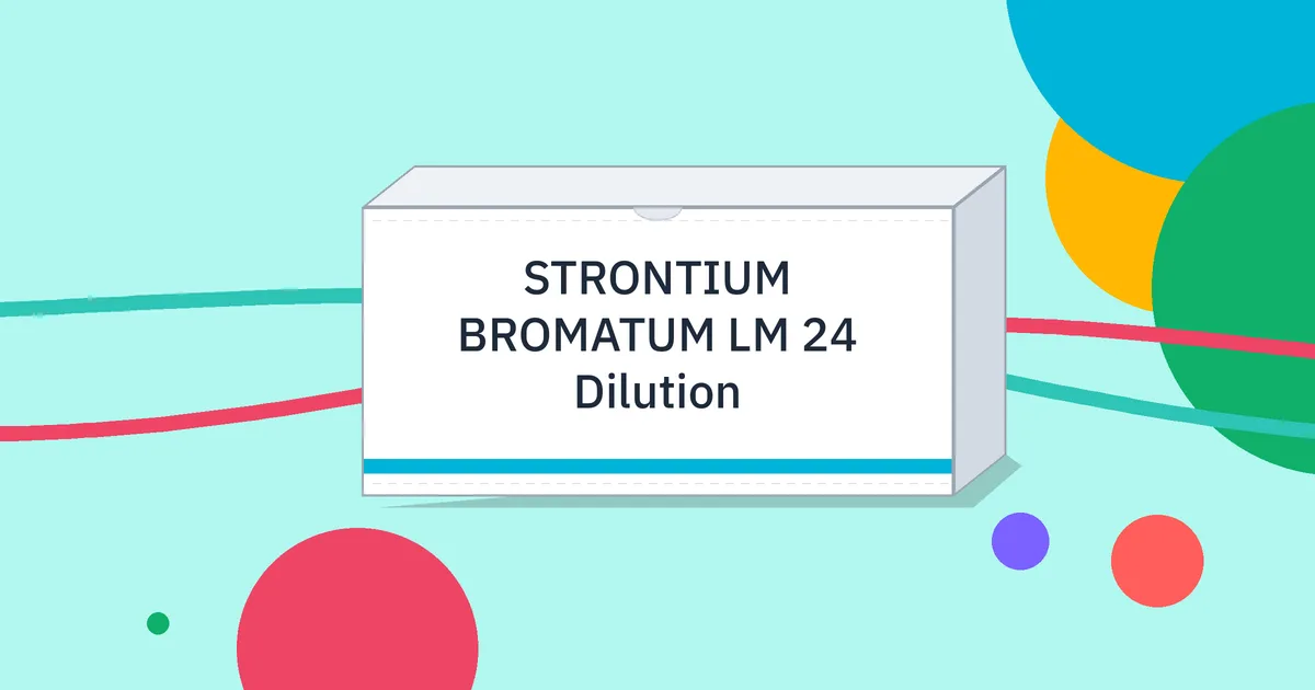 Symbolbild: Packung mit der Aufschrift STRONTIUM BROMATUM LM 24 Dilution (PZN 13202892) – Verfügbarkeit und Bezug in Apotheken in Frankfurt am Main