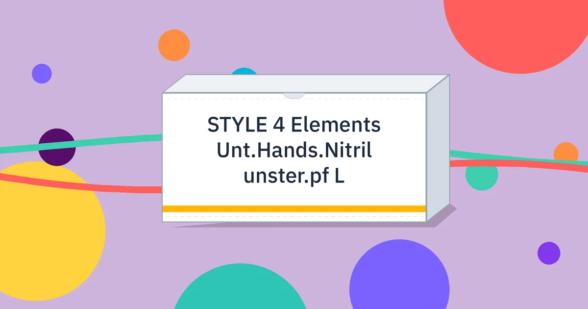 Symbolbild: Packung mit der Aufschrift STYLE 4 Elements Unt.Hands.Nitril unster.pf L (PZN 19142464) – Verfügbarkeit und Bezug in Apotheken in Frankfurt am Main