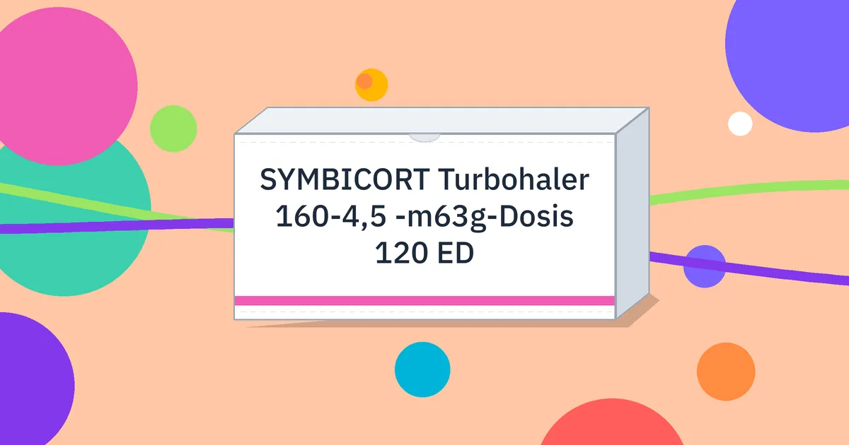 Symbolbild: Packung mit der Aufschrift SYMBICORT Turbohaler 160-4,5 -m63g-Dosis 120 ED (PZN 00434081) – Verfügbarkeit und Bezug in Apotheken in Frankfurt am Main