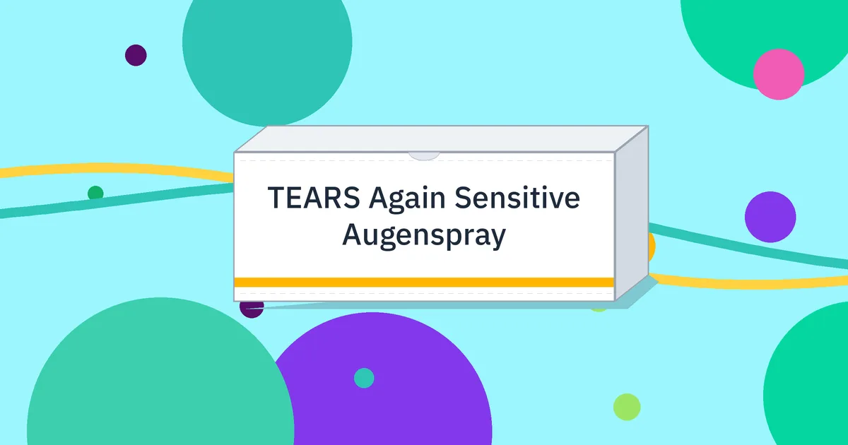 Symbolbild: Packung mit der Aufschrift TEARS Again Sensitive Augenspray (PZN 09727778) – Verfügbarkeit und Bezug in Apotheken in Frankfurt am Main