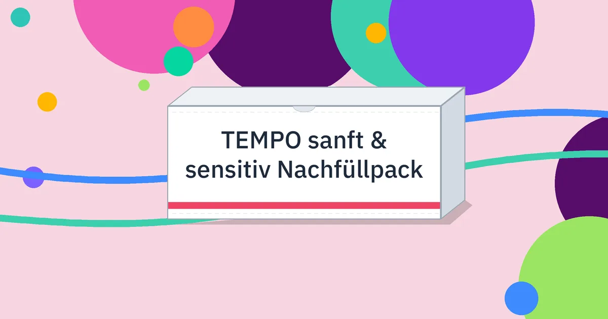 Symbolbild: Packung mit der Aufschrift TEMPO sanft & sensitiv Nachfüllpack (PZN 09652158) – Verfügbarkeit und Bezug in Apotheken in Frankfurt am Main