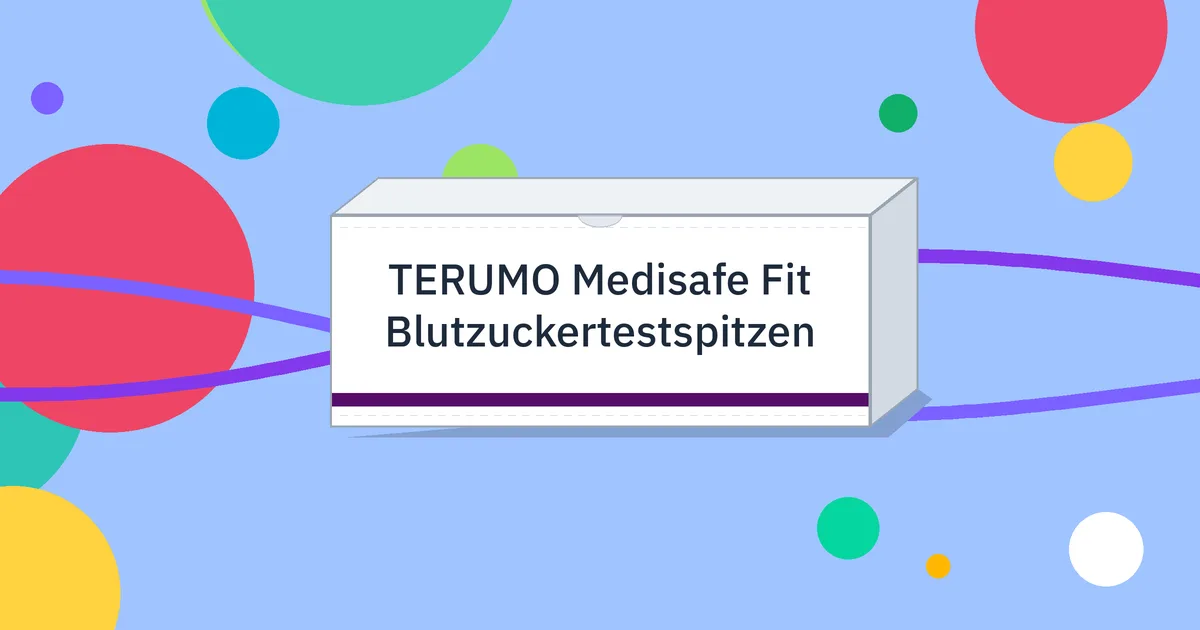 Symbolbild: Packung mit der Aufschrift TERUMO Medisafe Fit Blutzuckertestspitzen (PZN 10191395) – Verfügbarkeit und Bezug in Apotheken in Frankfurt am Main