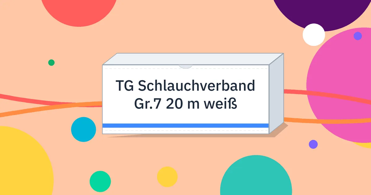 Symbolbild: Packung mit der Aufschrift TG Schlauchverband Gr.7 20 m weiß (PZN 20276595) – Verfügbarkeit und Bezug in Apotheken in Frankfurt am Main