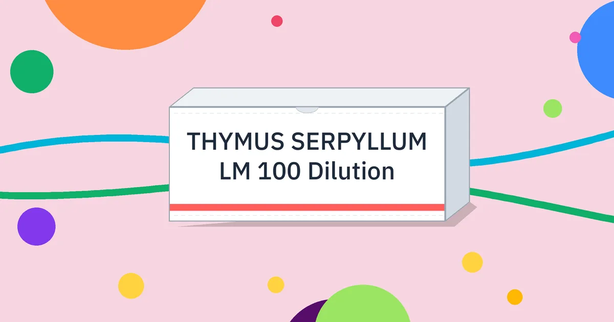 Symbolbild: Packung mit der Aufschrift THYMUS SERPYLLUM LM 100 Dilution (PZN 13223233) – Verfügbarkeit und Bezug in Apotheken in Frankfurt am Main