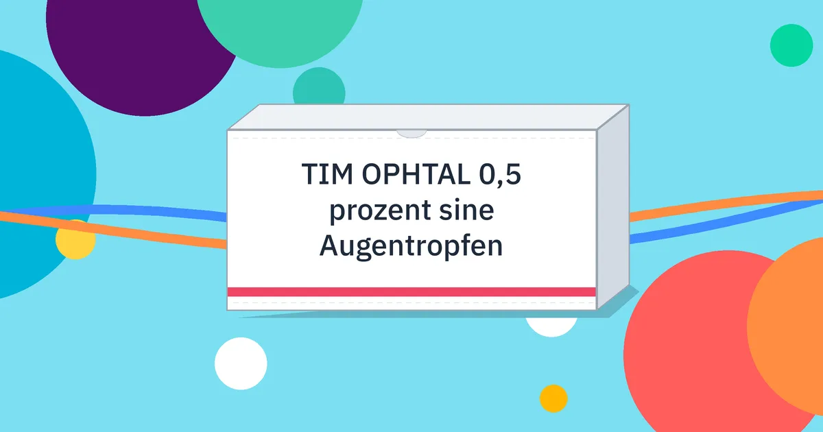 Symbolbild: Packung mit der Aufschrift TIM OPHTAL 0,5 prozent sine Augentropfen (PZN 00718559) – Verfügbarkeit und Bezug in Apotheken in Frankfurt am Main