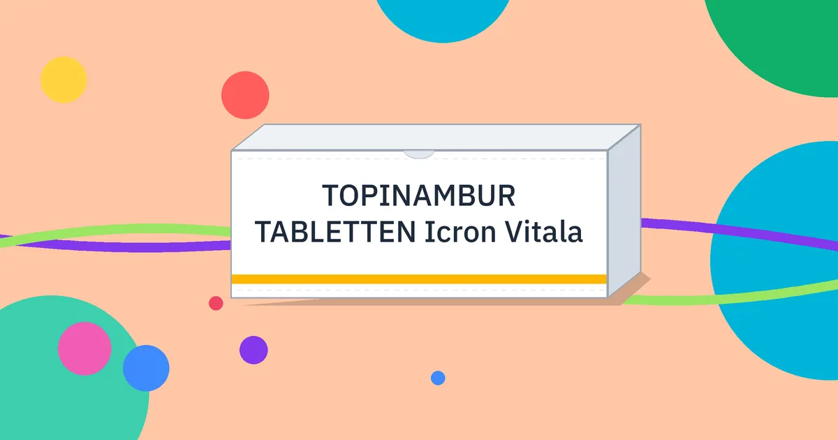Symbolbild: Packung mit der Aufschrift TOPINAMBUR TABLETTEN Icron Vitala (PZN 01582518) – Verfügbarkeit und Bezug in Apotheken in Frankfurt am Main