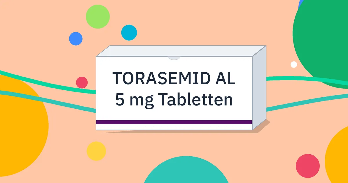 Symbolbild: Packung mit der Aufschrift TORASEMID AL 5 mg Tabletten (PZN 01562616) – Verfügbarkeit und Bezug in Apotheken in Frankfurt am Main