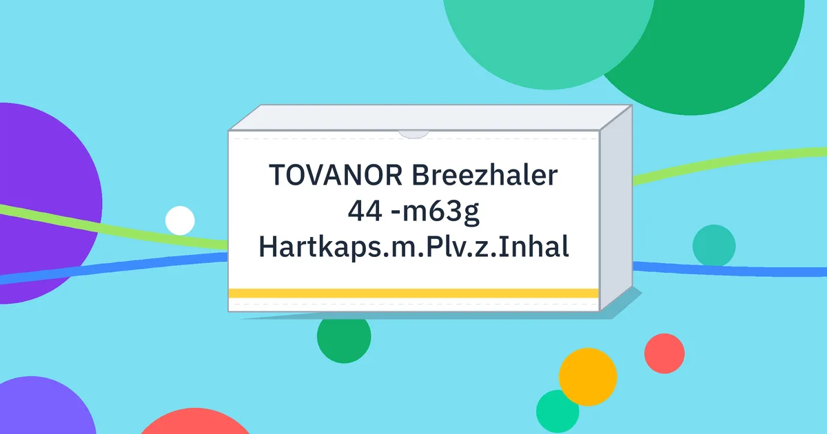 Symbolbild: Packung mit der Aufschrift TOVANOR Breezhaler 44 -m63g Hartkaps.m.Plv.z.Inhal (PZN 16152798) – Verfügbarkeit und Bezug in Apotheken in Frankfurt am Main