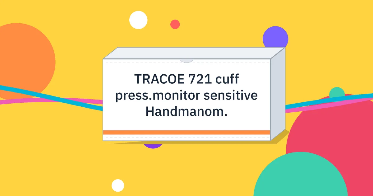 Symbolbild: Packung mit der Aufschrift TRACOE 721 cuff press.monitor sensitive Handmanom. (PZN 12480028) – Verfügbarkeit und Bezug in Apotheken in Frankfurt am Main