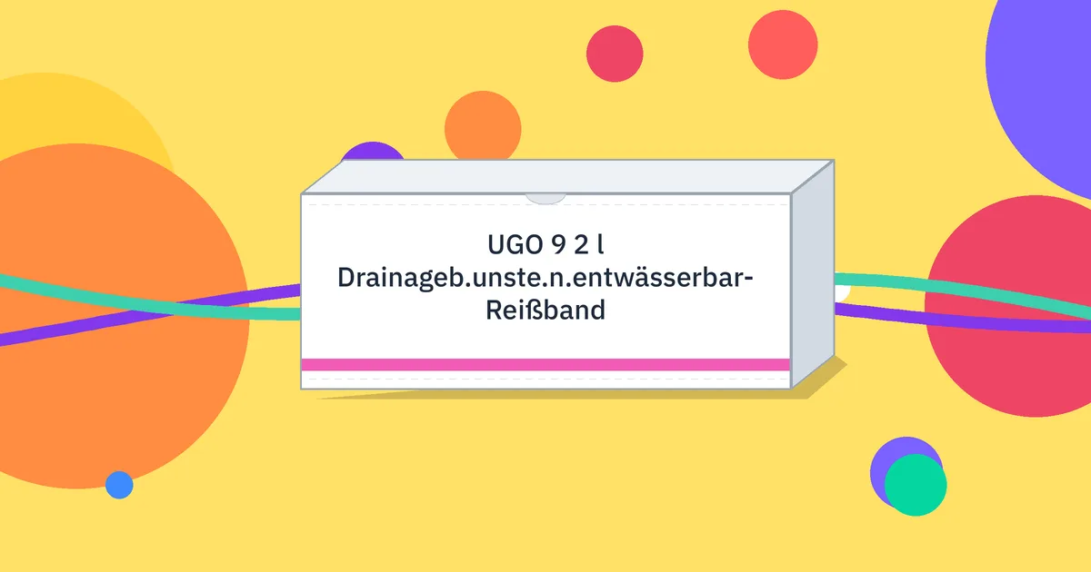 Symbolbild: Packung mit der Aufschrift UGO 9 2 l Drainageb.unste.n.entwässerbar-Reißband (PZN 13814477) – Verfügbarkeit und Bezug in Apotheken in Frankfurt am Main