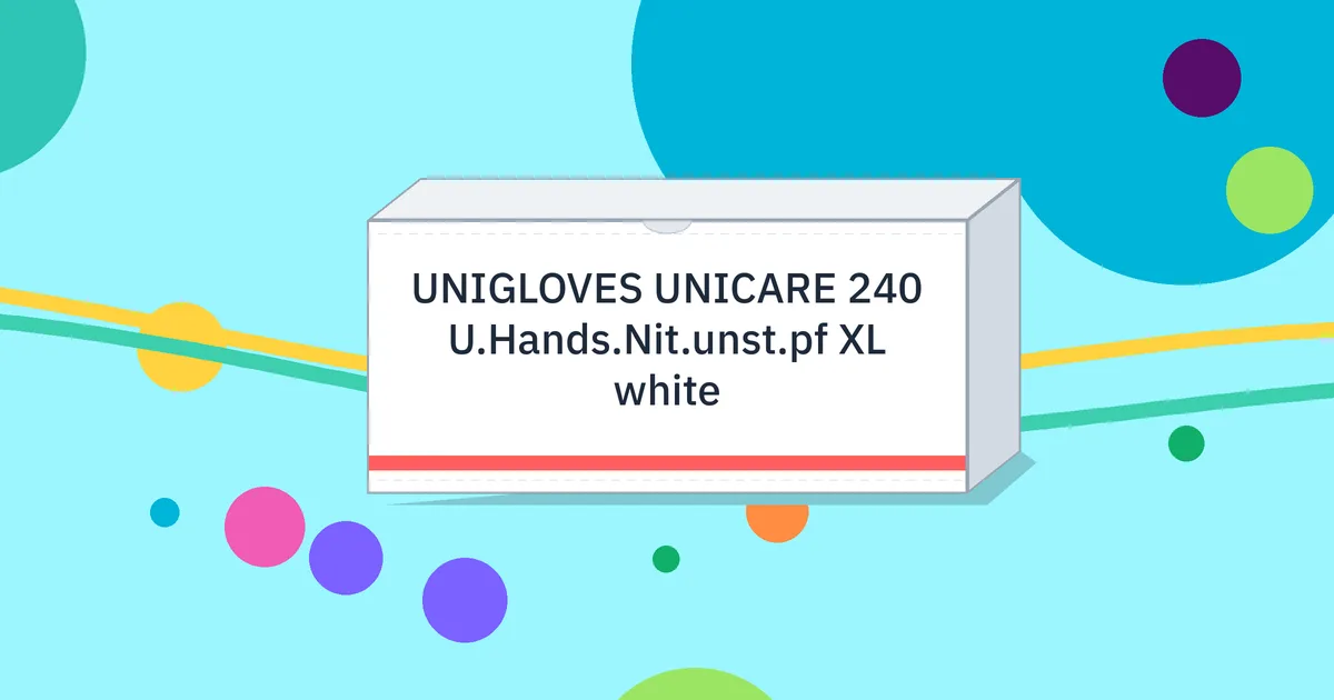 Symbolbild: Packung mit der Aufschrift UNIGLOVES UNICARE 240 U.Hands.Nit.unst.pf XL white (PZN 19537547) – Verfügbarkeit und Bezug in Apotheken in Frankfurt am Main