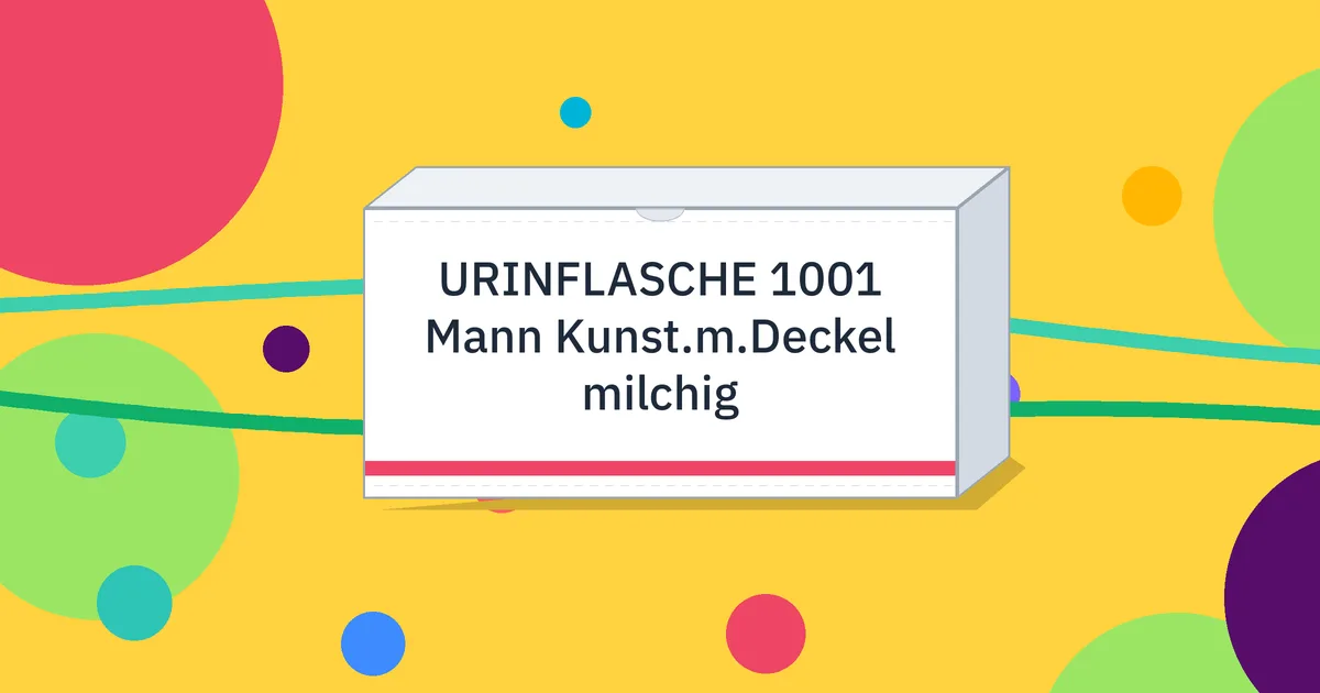 Symbolbild: Packung mit der Aufschrift URINFLASCHE 1001 Mann Kunst.m.Deckel milchig (PZN 03307851) – Verfügbarkeit und Bezug in Apotheken in Frankfurt am Main