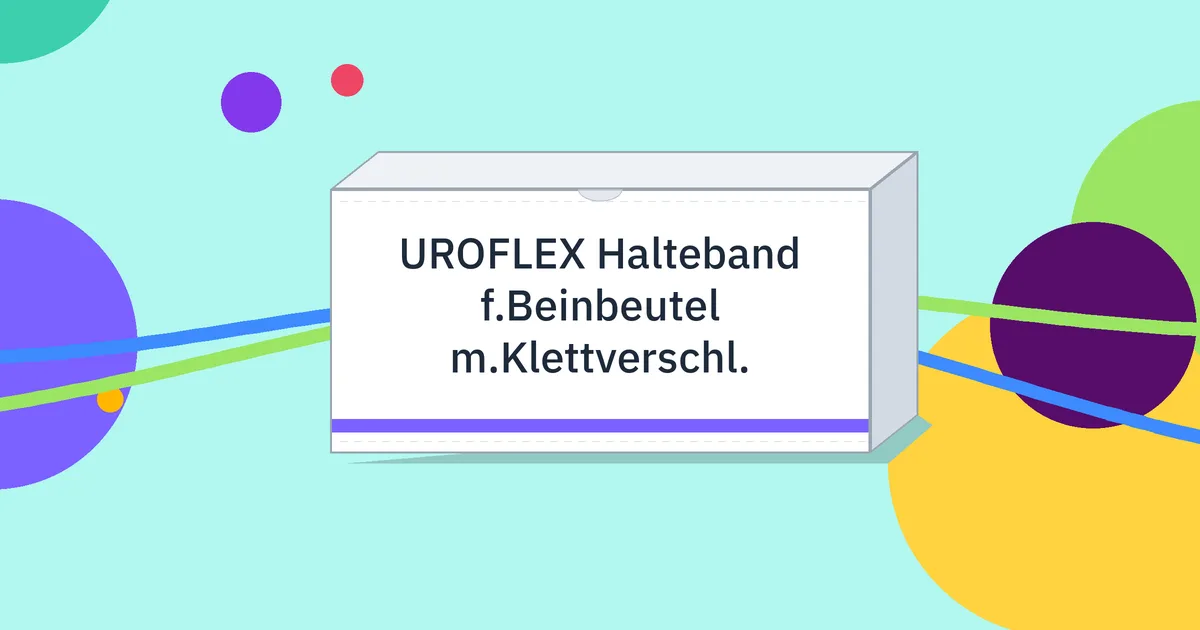 Symbolbild: Packung mit der Aufschrift UROFLEX Halteband f.Beinbeutel m.Klettverschl. (PZN 14170668) – Verfügbarkeit und Bezug in Apotheken in Frankfurt am Main