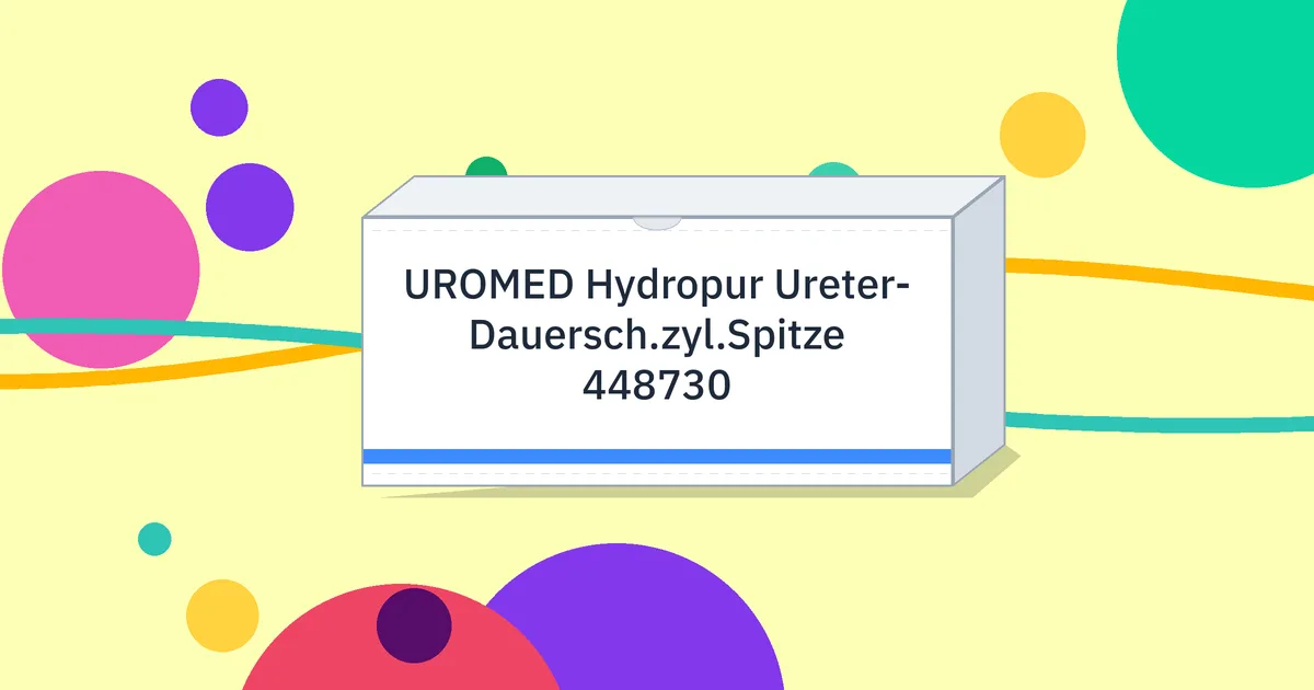 Symbolbild: Packung mit der Aufschrift UROMED Hydropur Ureter-Dauersch.zyl.Spitze 448730 (PZN 11371840) – Verfügbarkeit und Bezug in Apotheken in Frankfurt am Main