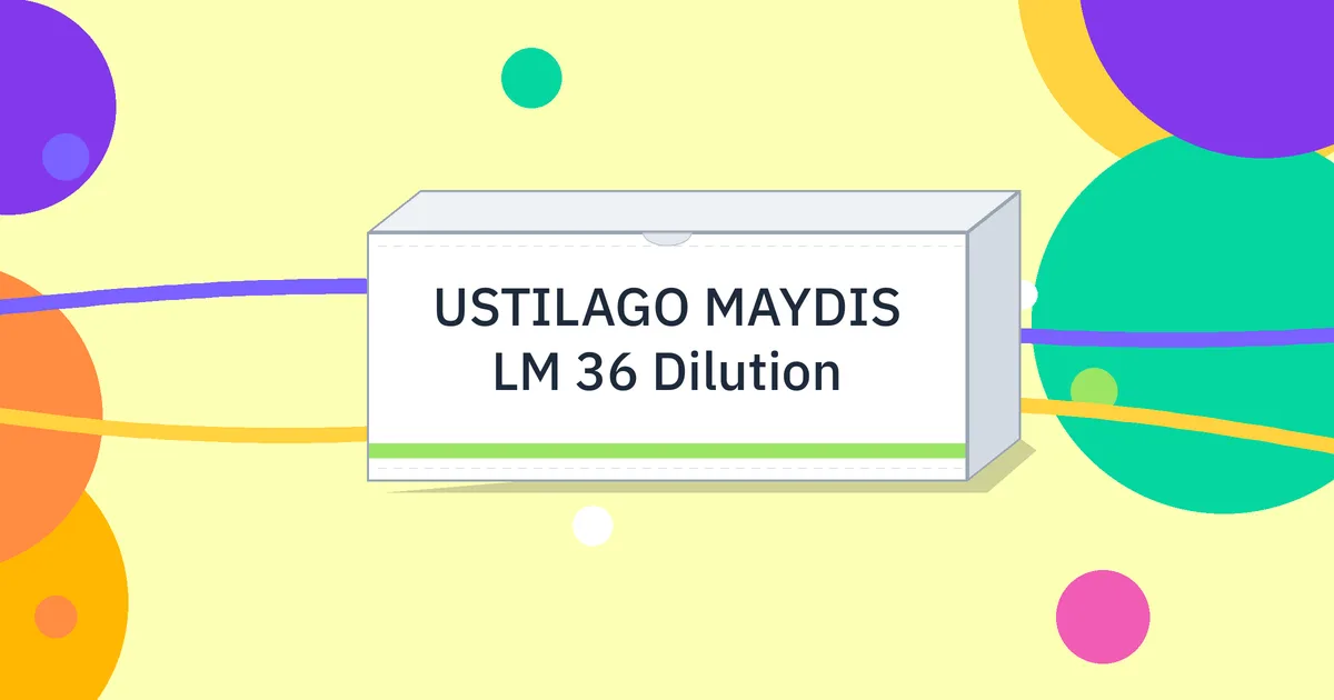 Symbolbild: Packung mit der Aufschrift USTILAGO MAYDIS LM 36 Dilution (PZN 13258349) – Verfügbarkeit und Bezug in Apotheken in Frankfurt am Main