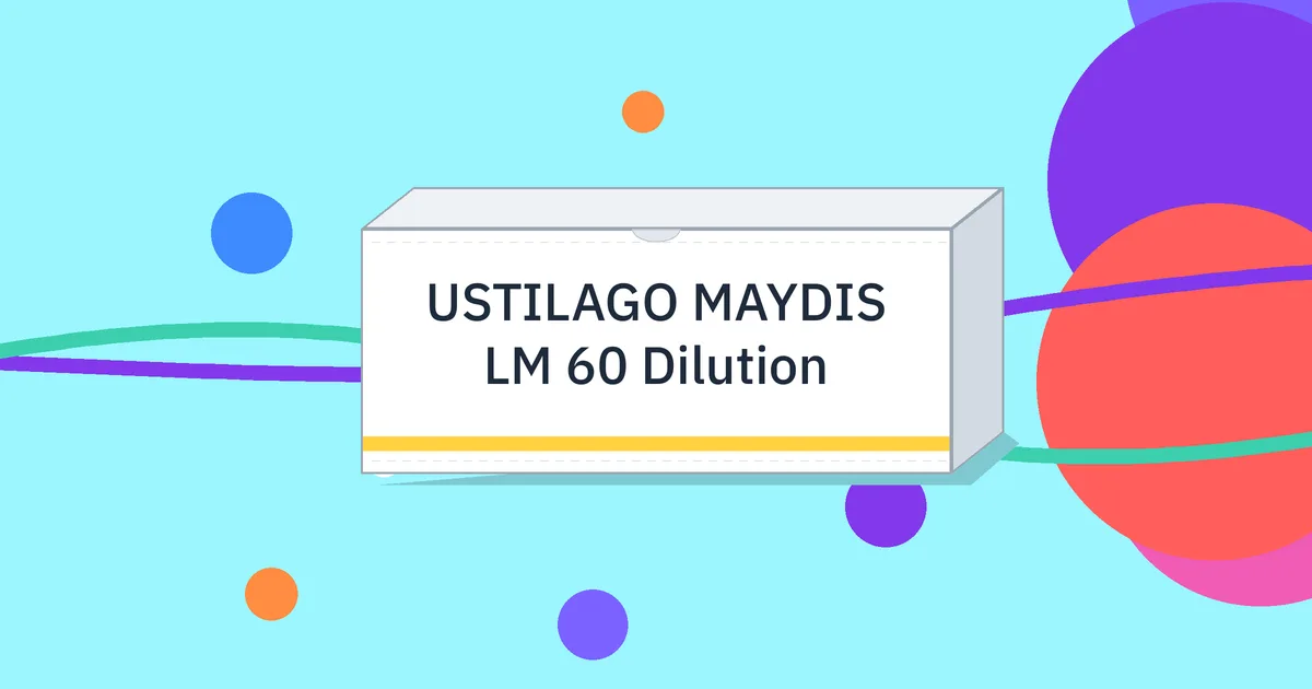 Symbolbild: Packung mit der Aufschrift USTILAGO MAYDIS LM 60 Dilution (PZN 13258361) – Verfügbarkeit und Bezug in Apotheken in Frankfurt am Main
