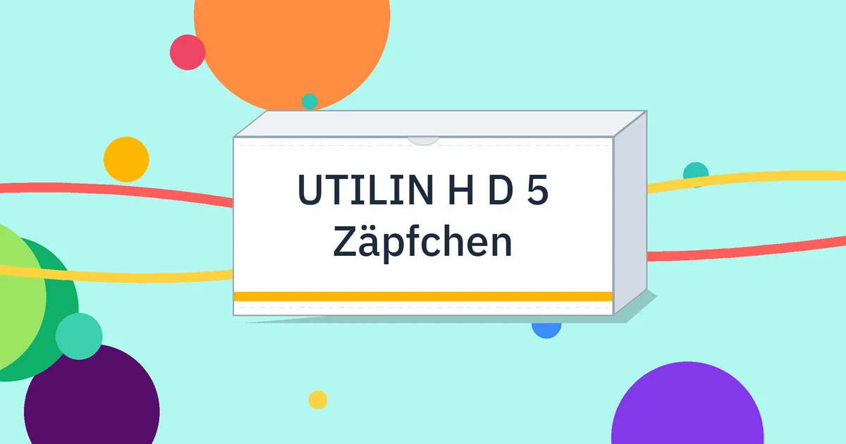 Symbolbild: Packung mit der Aufschrift UTILIN H D 5 Zäpfchen (PZN 02100734) – Verfügbarkeit und Bezug in Apotheken in Frankfurt am Main